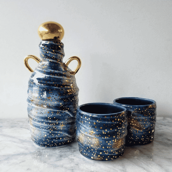 Katie Marks: Geometric Spacey Tie-dyed Lustres - The Ceramic School