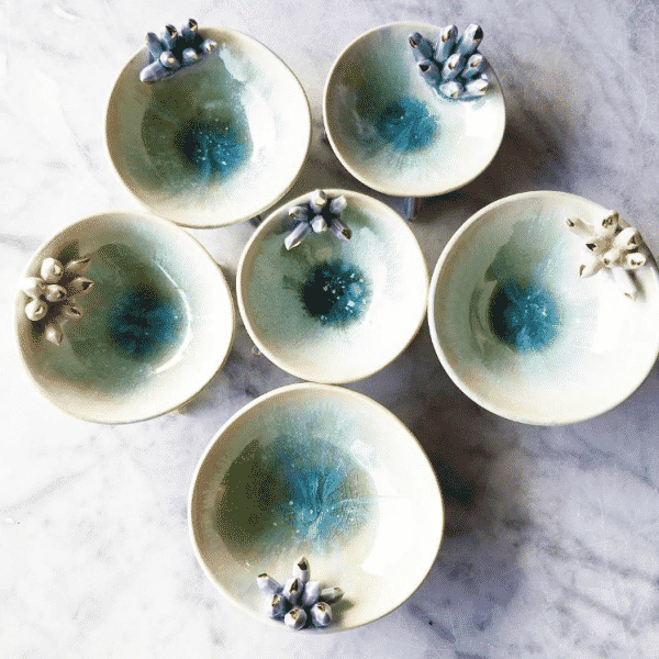 Katie Marks: Geometric Spacey Tie-dyed Lustres - The Ceramic School