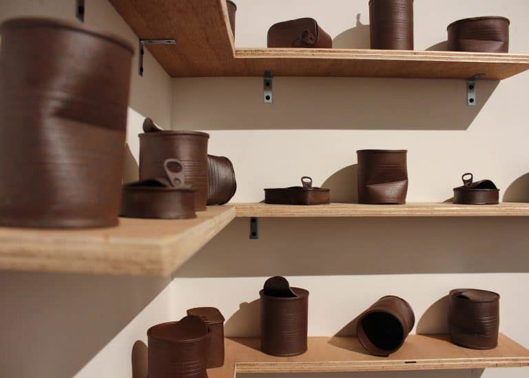 Ella Mendoza - Trompe l'oeil tin can forms - The Ceramic School